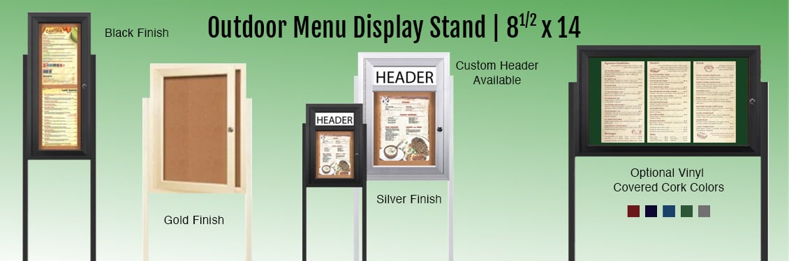 8.5” x 14” Outdoor Menu Display Stands - Displays4Sale