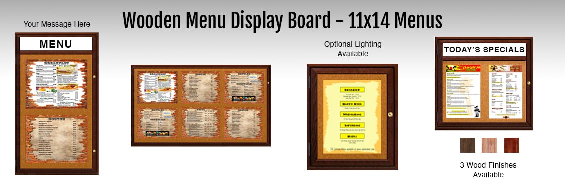 Wooden Menu Display Board - 11x14 Menus – Displays4Sale