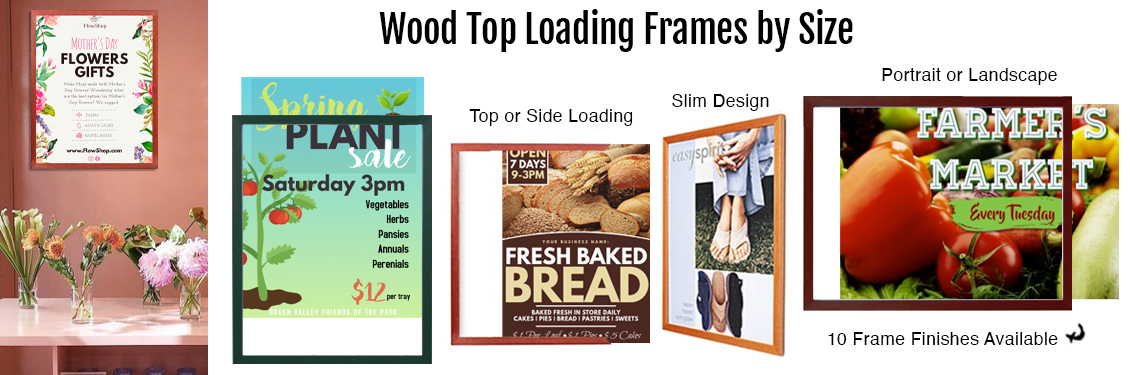 Wood Top Loading Frames by Size – Displays4Sale
