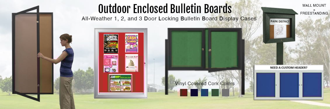 Outdoor Enclosed Bulletin Boards - Wall Mount and Freestanding ...