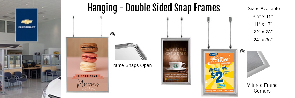 Hanging - Double Sided Snap Frames – Displays4Sale