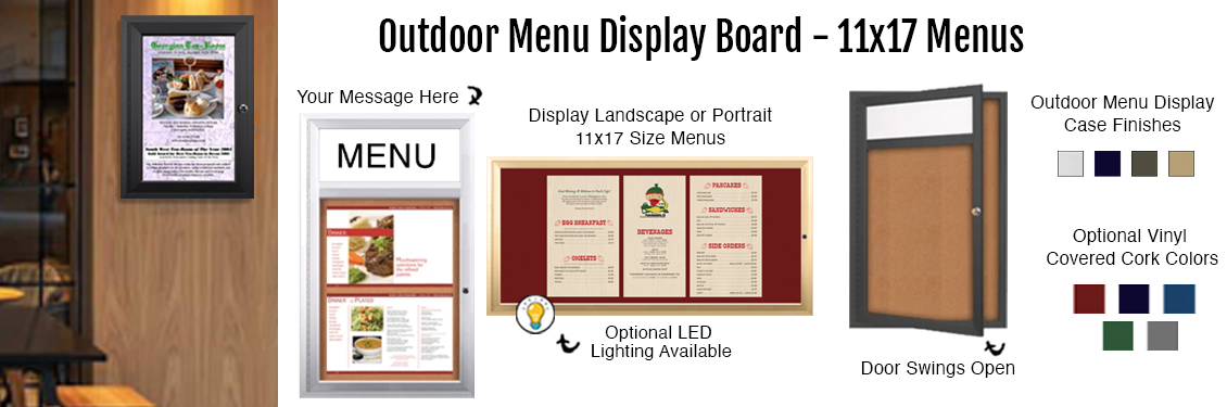 Outdoor Menu Display Board - 11x17 Menus – Displays4Sale