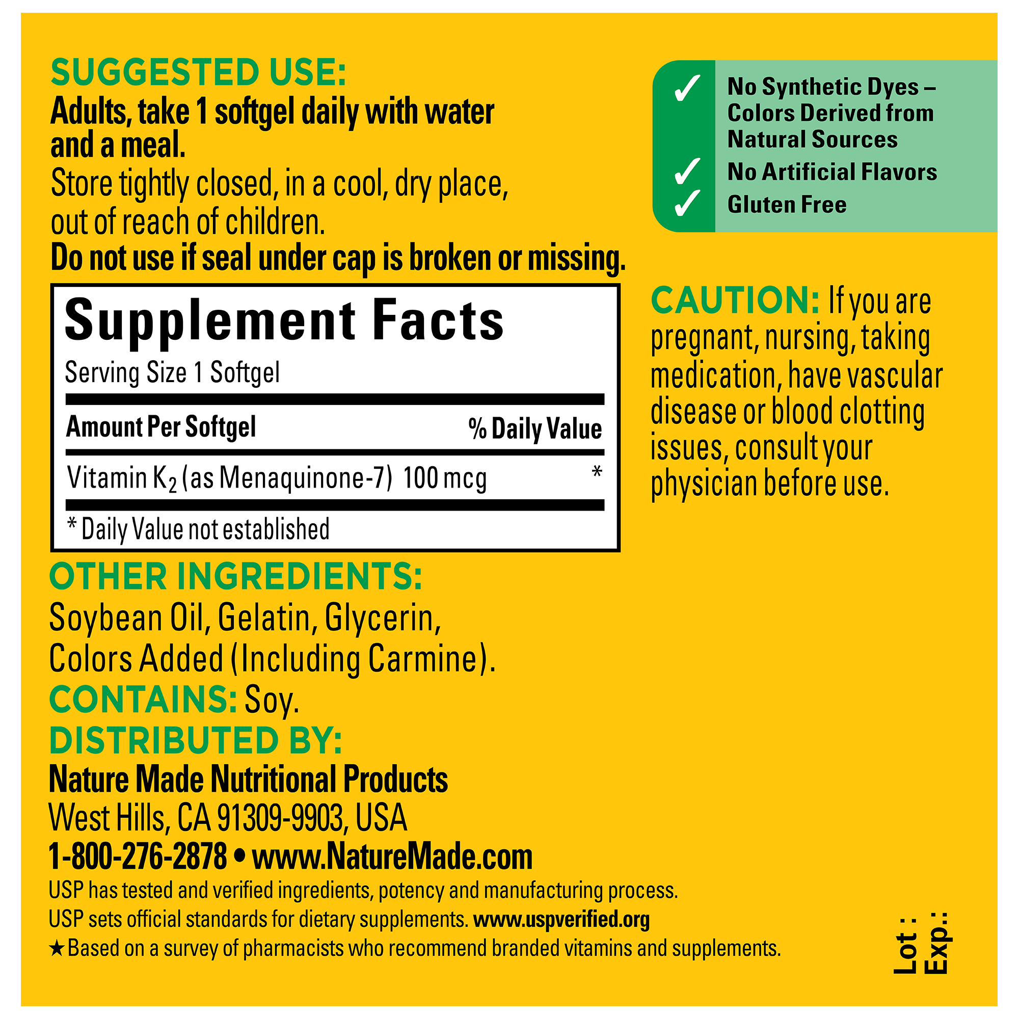 Vitamin K2 100 mcg Softgels Supplement | Nature Made®