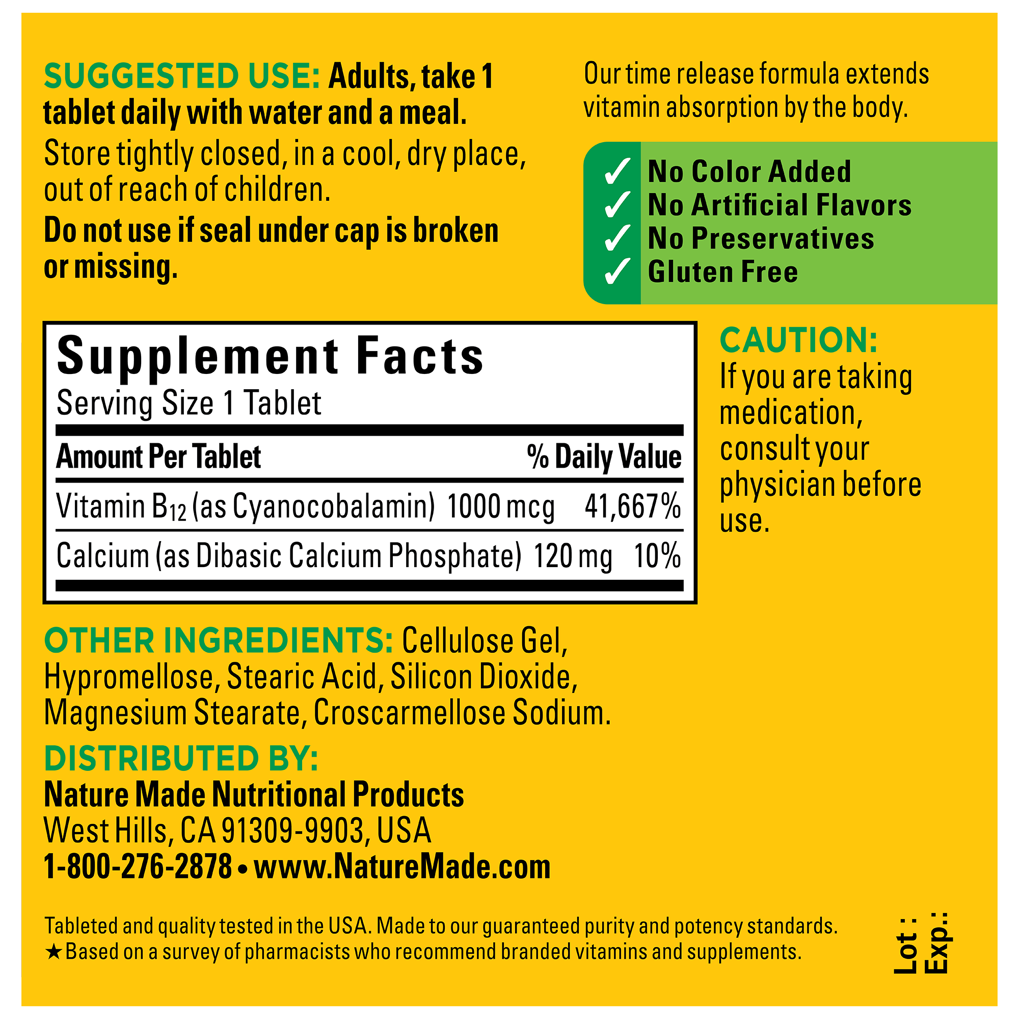 Vitamin B12 1000 Mcg Timed Release Tablets Nature Made Vitamin B12 1000 Mcg Timed Release Tablets Nature Made