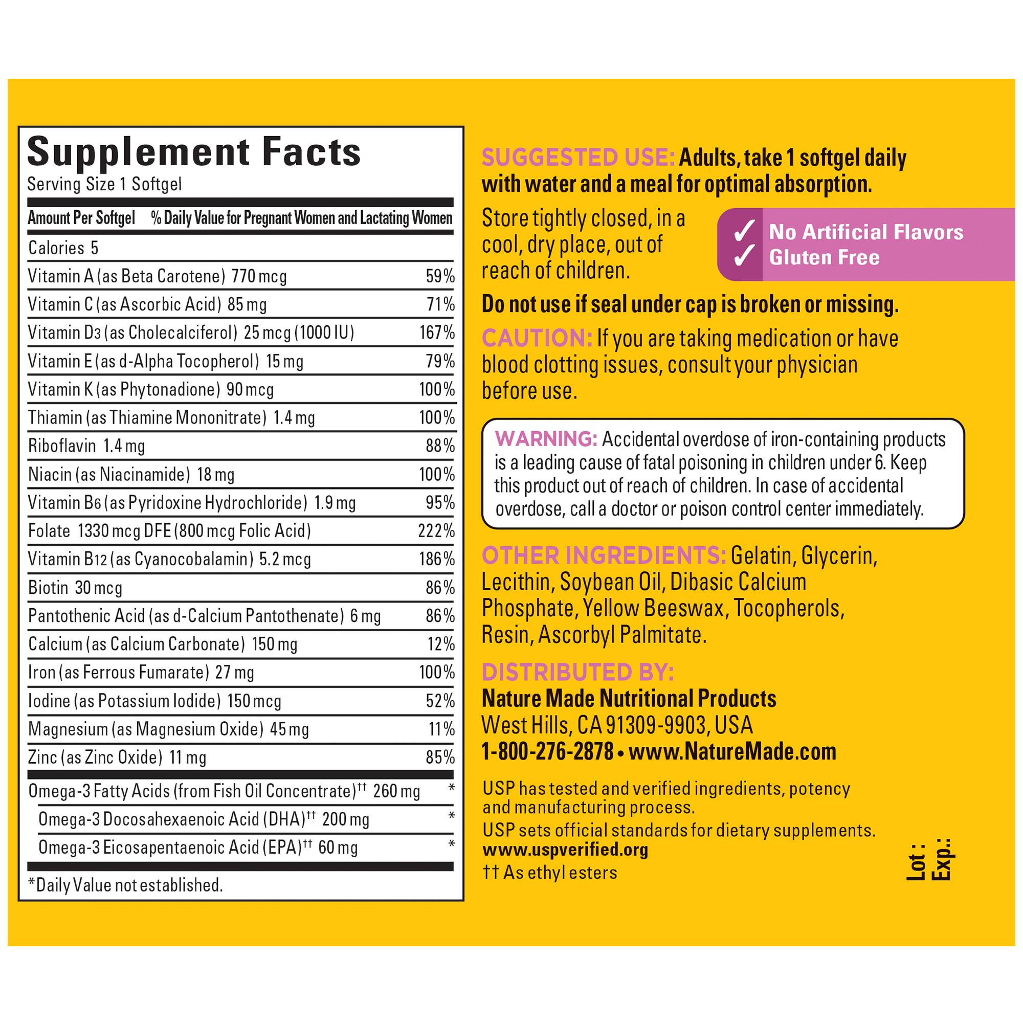 Prenatal Multi Folic Acid+ DHA Softgels | Nature Made®