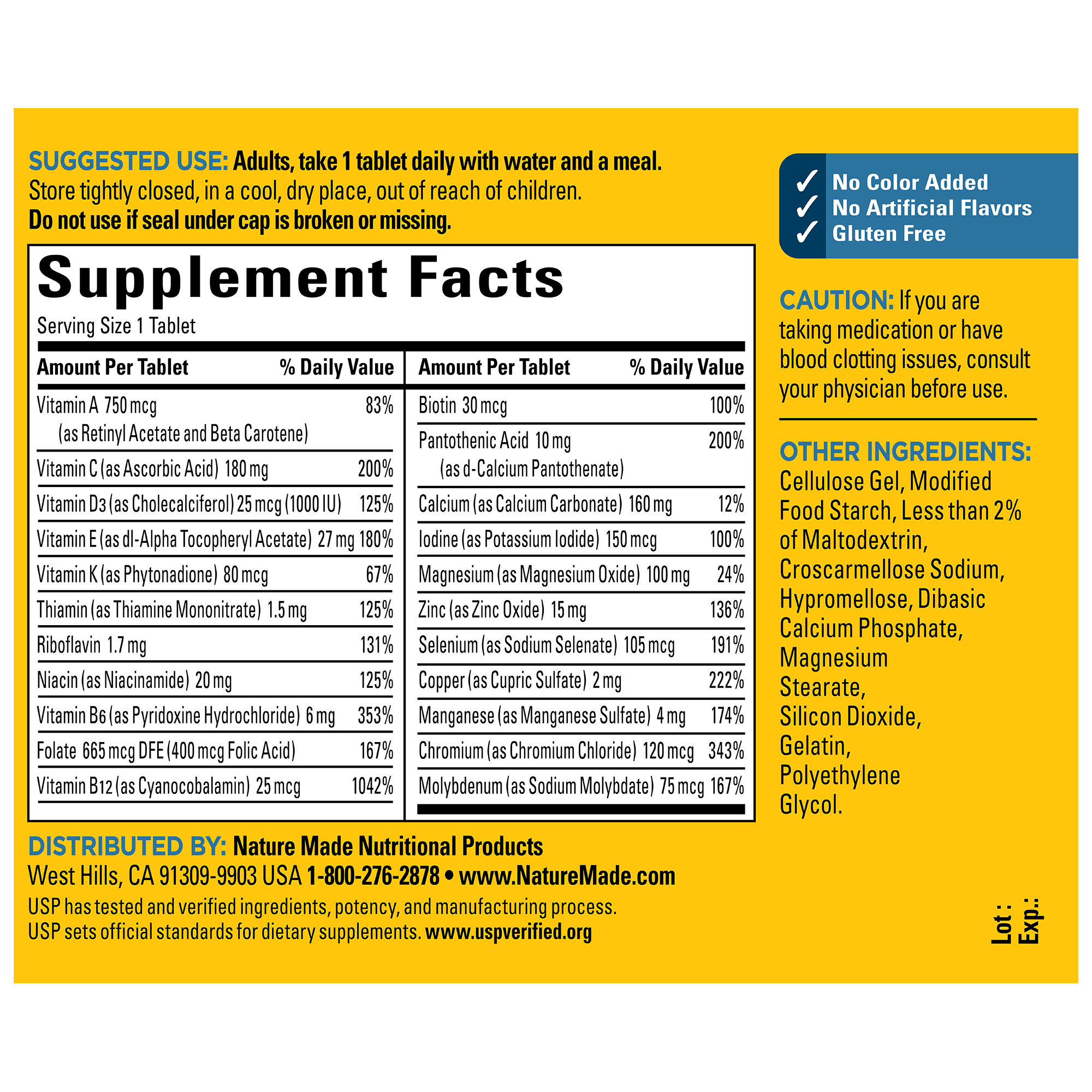 Multi Vitamins for Him 50+ Tablets | 22 Key Nutrients | Nature Made®