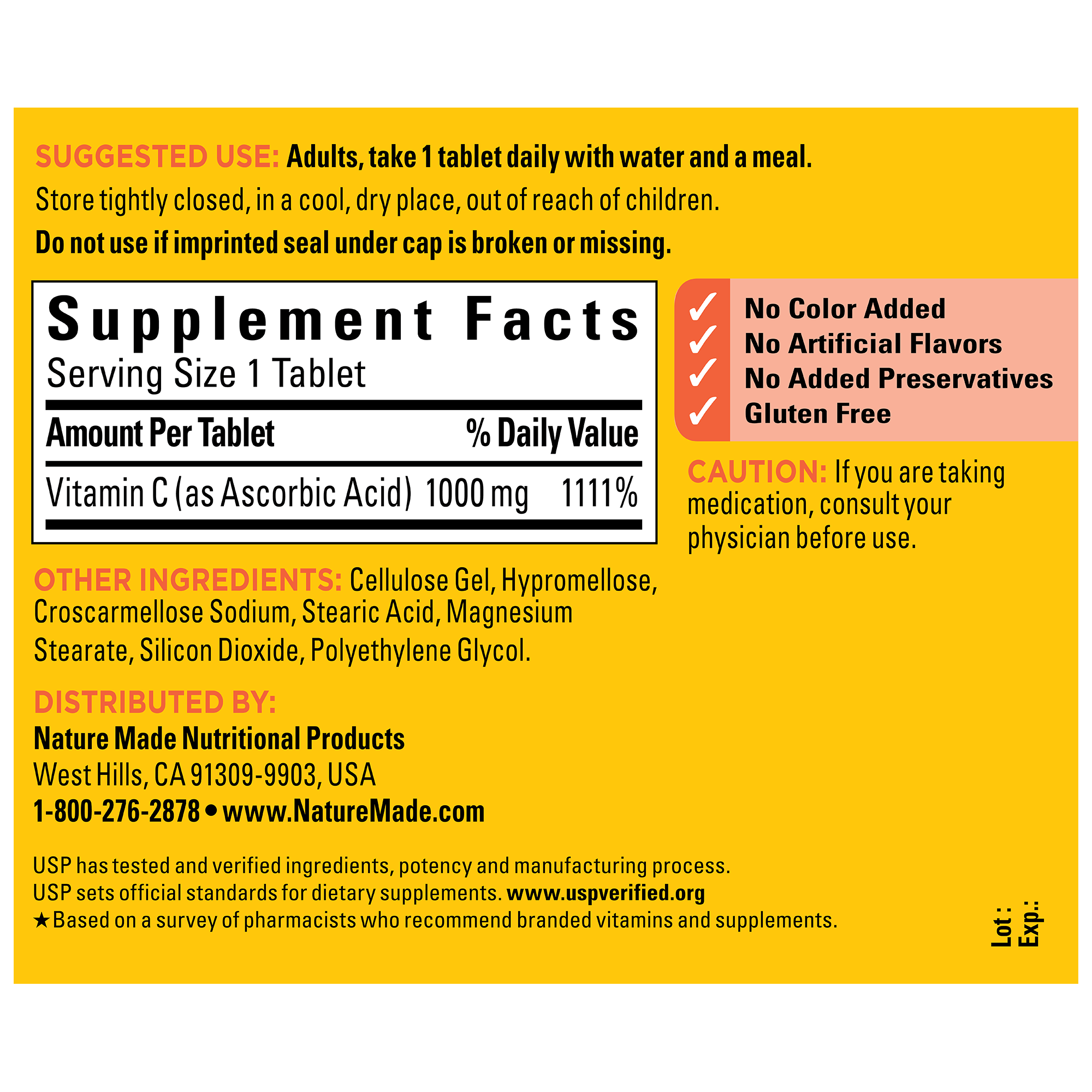 Vitamin C Extra Strength 1000 mg Tablets | Neutralize Free Radicals ...