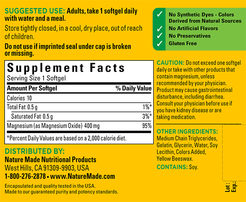 Extra Strength Magnesium 400 mg | For Healthy Bones & Nature Made®