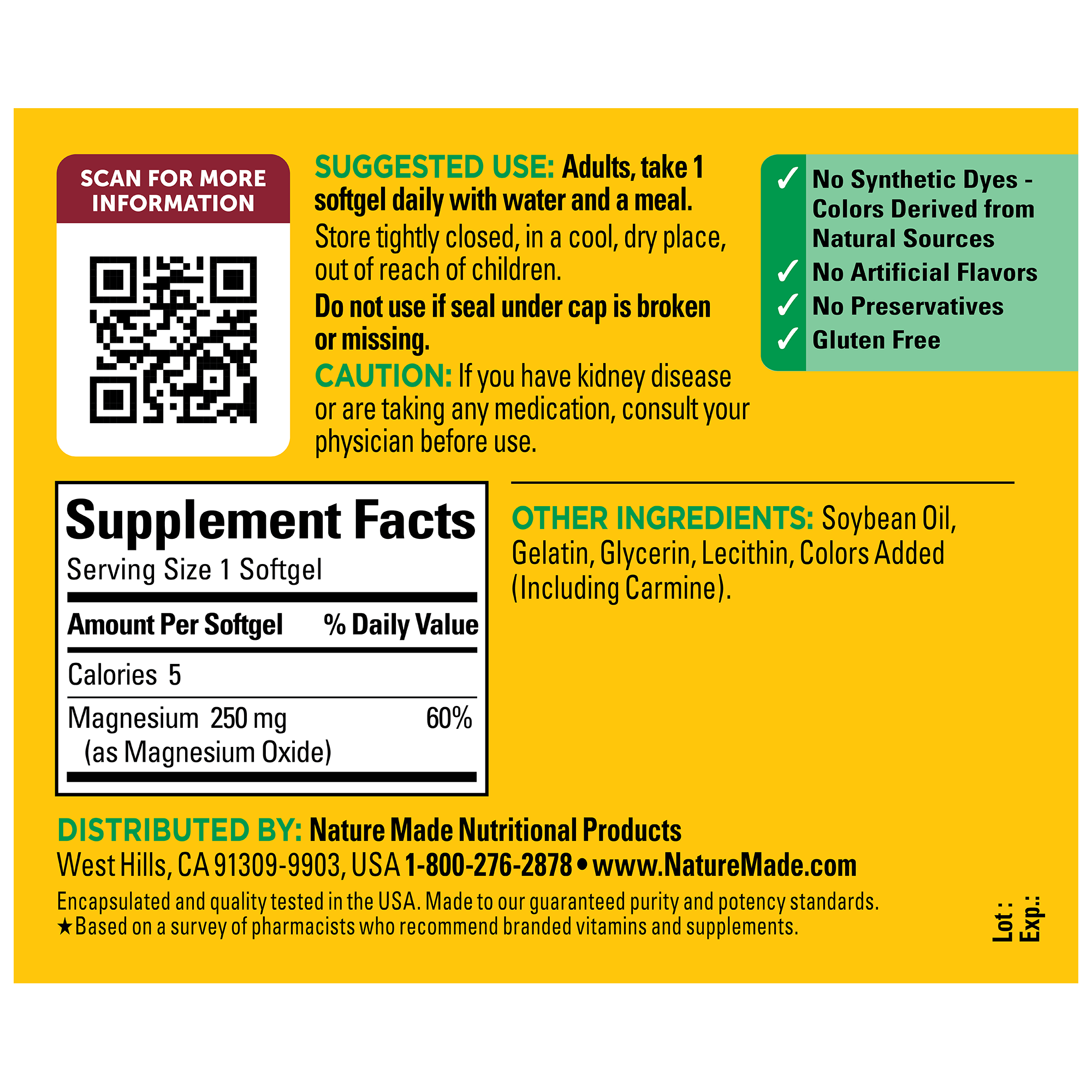 Magnesium 250 mg | Support Nerve and Muscle Function & Nature Made®