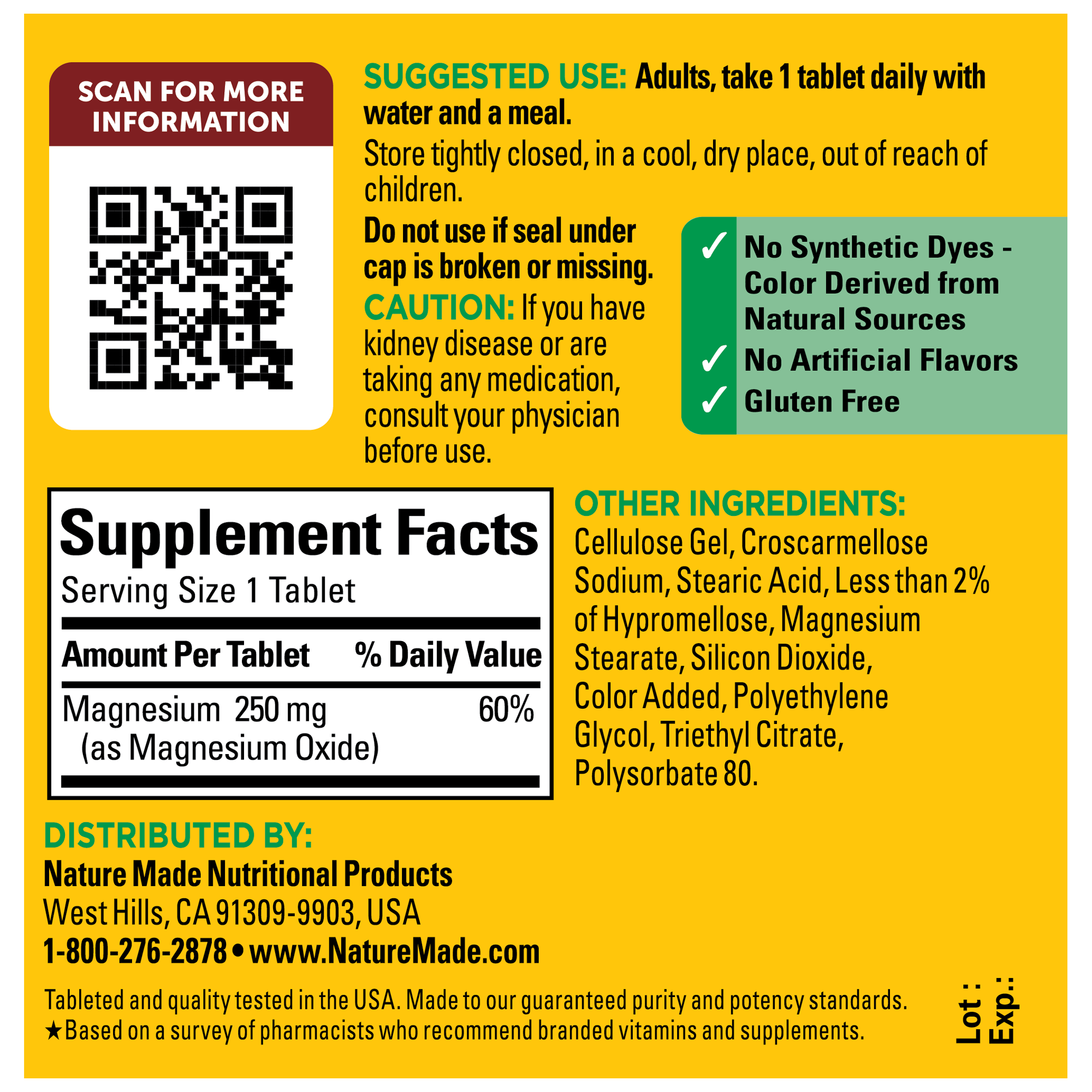 Nature Made Magnesium 250 mg Tablet & Nature Made®