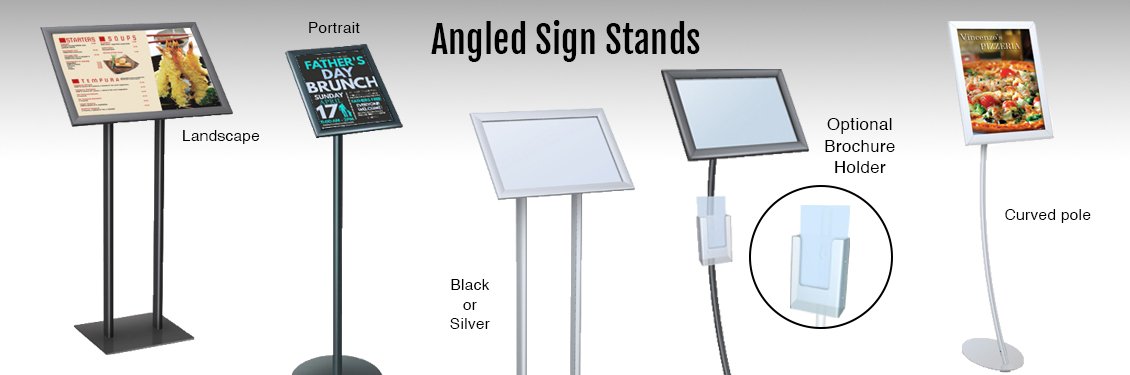 Upgrade Your Displays with Angled Snap Frame Sign Stand Floorstands – FloorStands