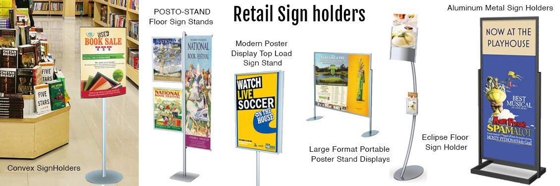 Value Line Metal Sign Holders | Poster Display Sign Stands – FloorStands