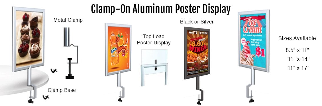 Clamp-On Aluminum Poster Displays – FloorStands