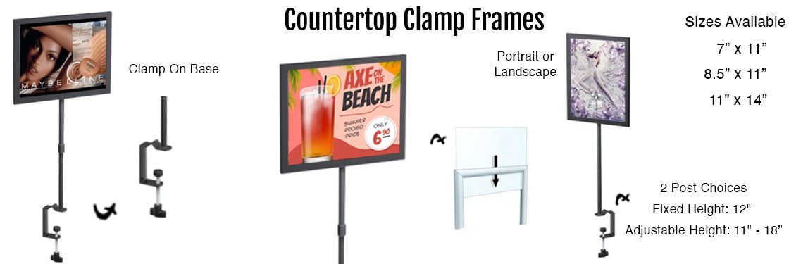 Professional & Easy-to-Use Displays: Shop Countertop Clamp Frames ...