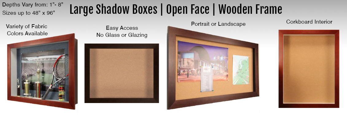 Shop Premium Open Face Shadow Boxes with Cork Backer and Wood Frames ...