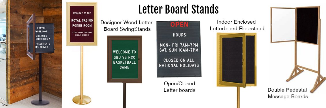 Discover Stylish Designer SwingFrame Letter Board SwingStands in Wood ...