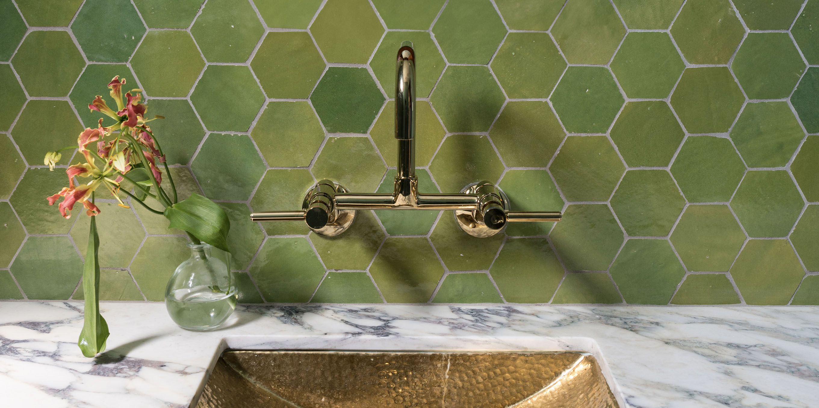 Zellige Tile: 3.5 inch Hex | Zia Tile