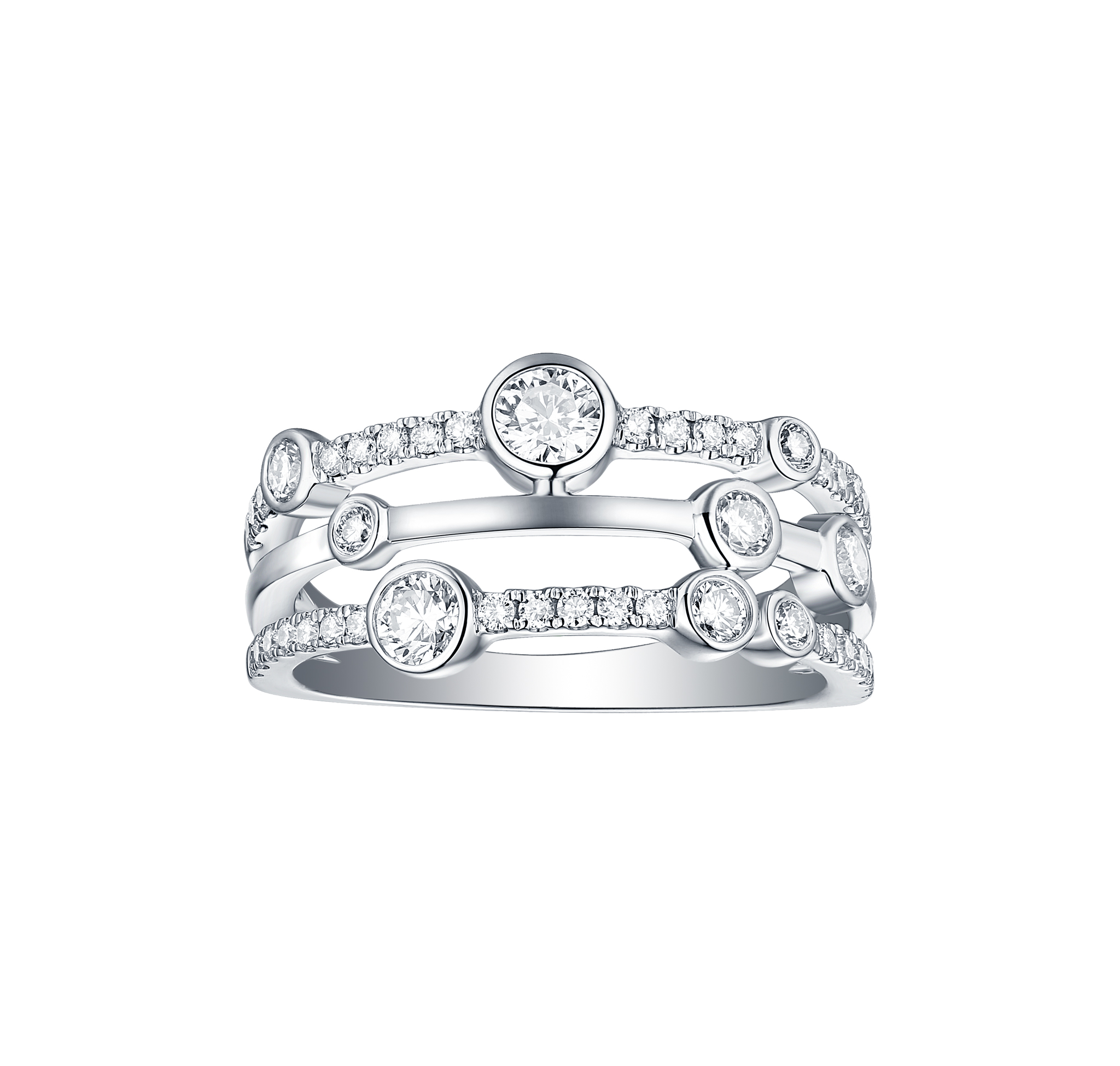 Twobirch Ring Wrap Dazzlingrock Collection 6 Stone Round Lab Grown ...