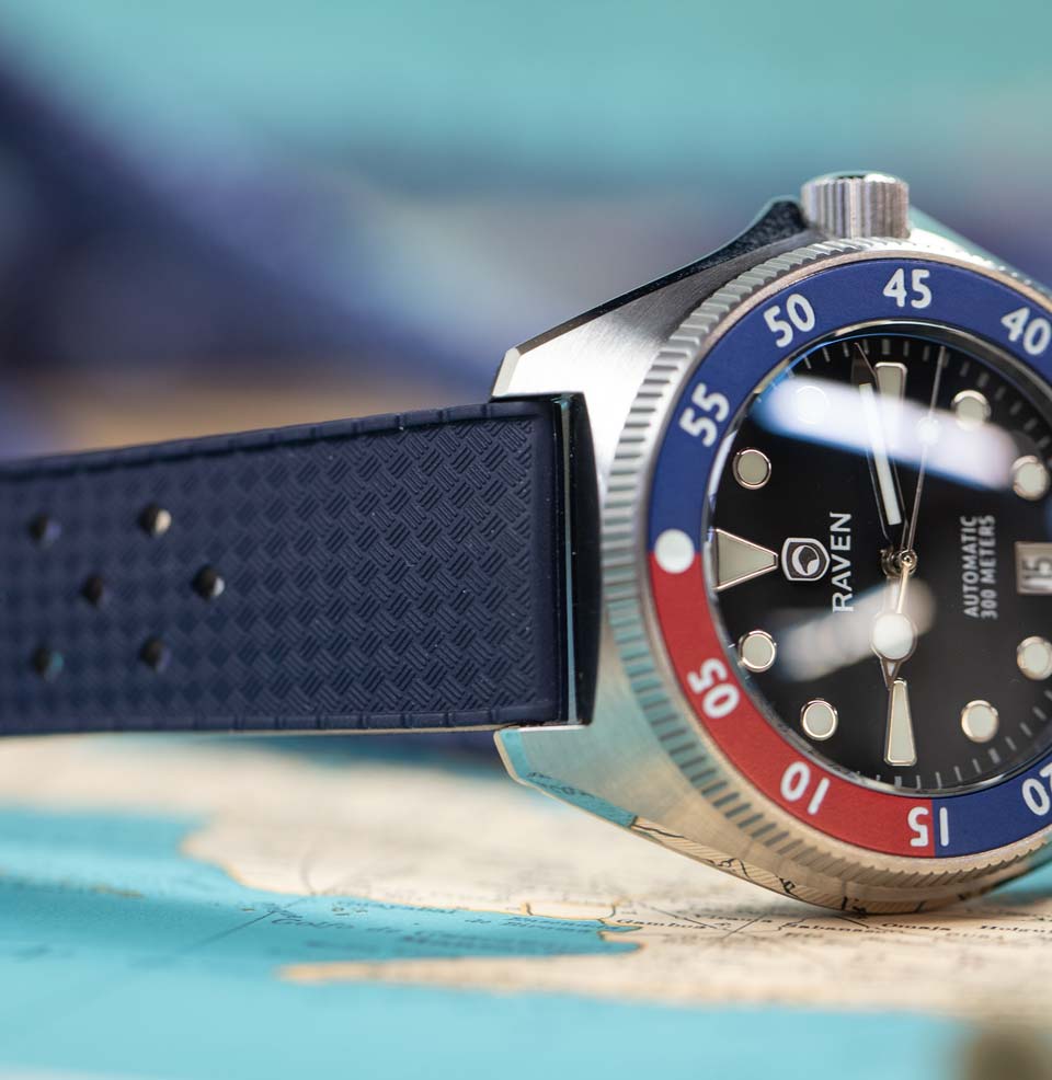 The Rockaway Vintage Style Rubber Watch Strap – Windup Watch Shop