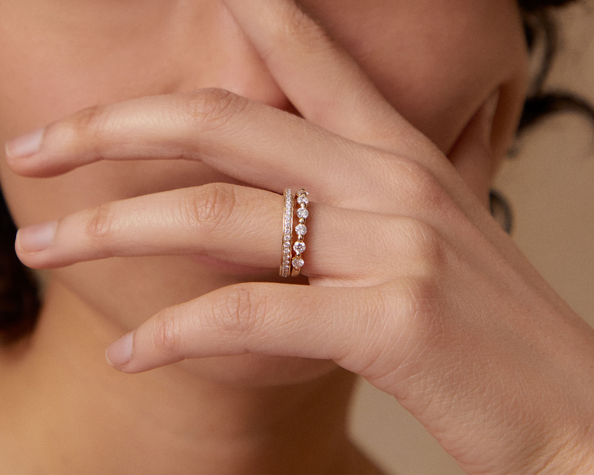 Floating diamond eternity ring store