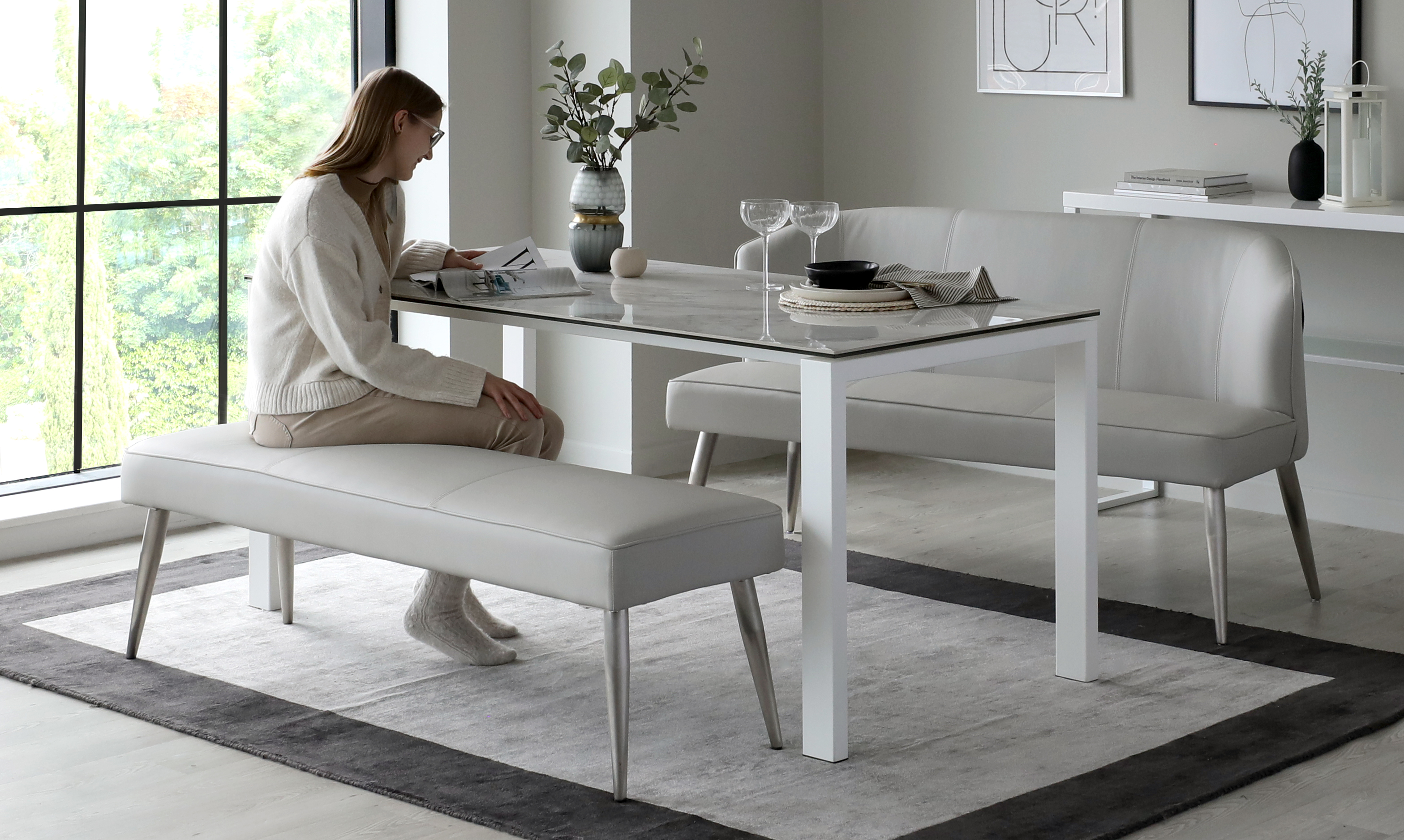 Mellow 3 Seater Stainless Steel Bench without Back | UK | Danetti