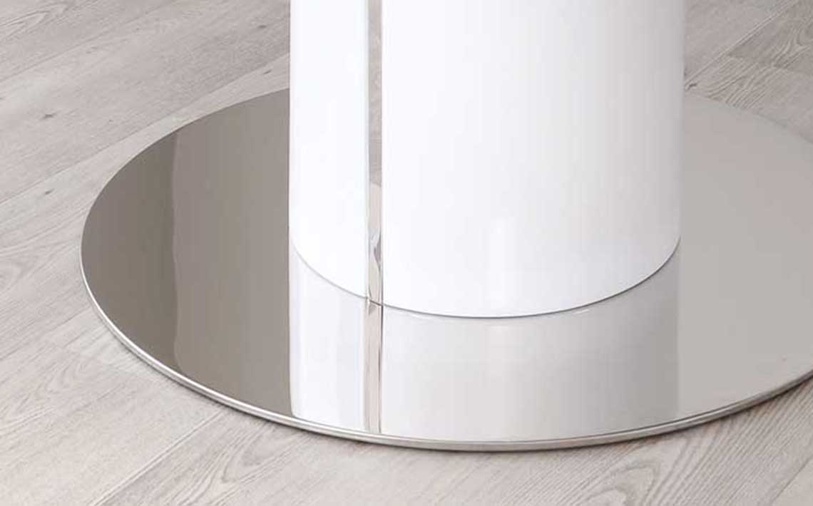 Round Gloss Extending White Dining Table by Danetti