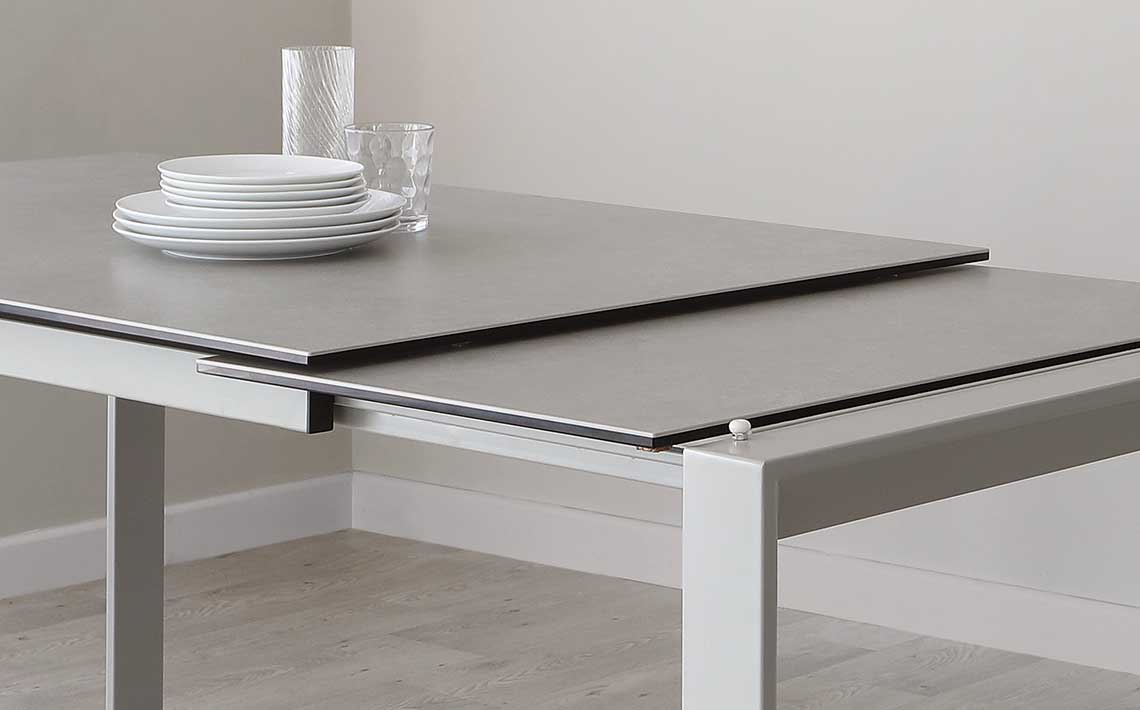 Louis Light Grey Ceramic Extending Dining Table | Danetti