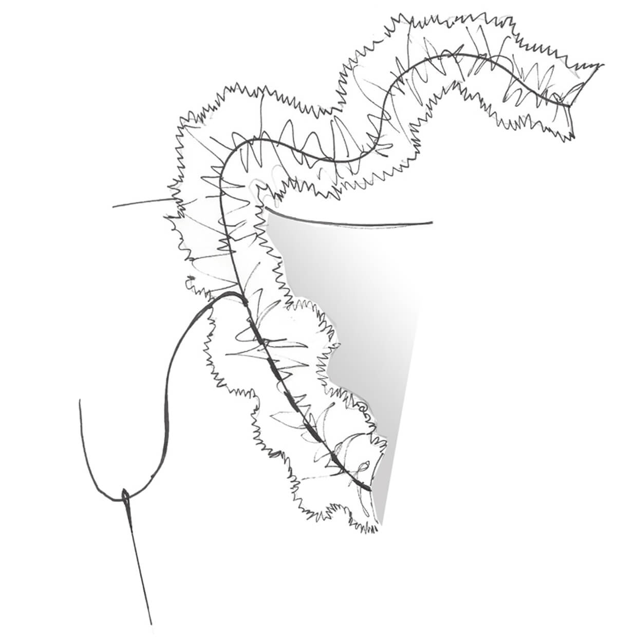 Adding a ruffle neckline