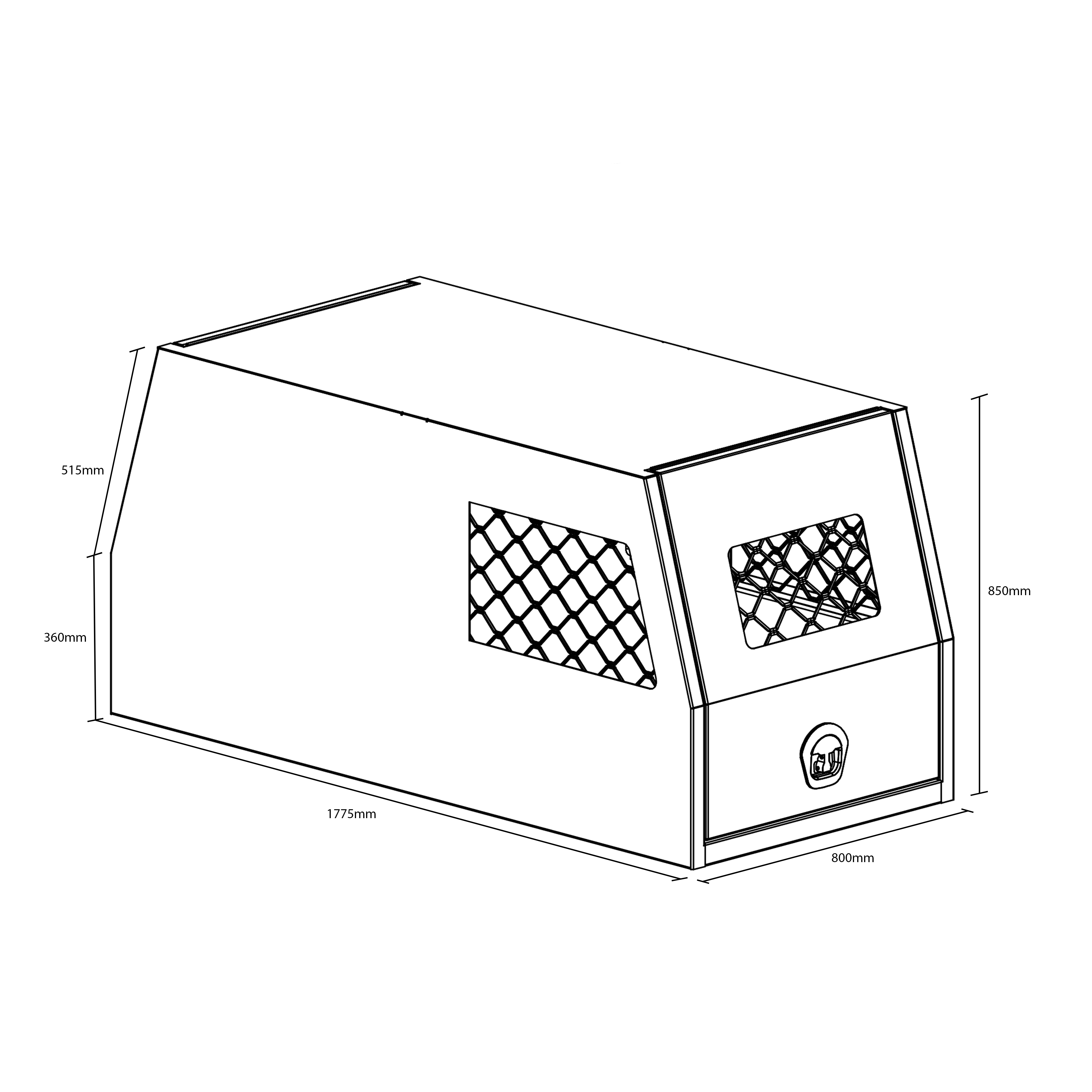 800mm Half Half Dog Box C Plate T C BOXES 800mm Half Half Dog Box C Plate T C BOXES