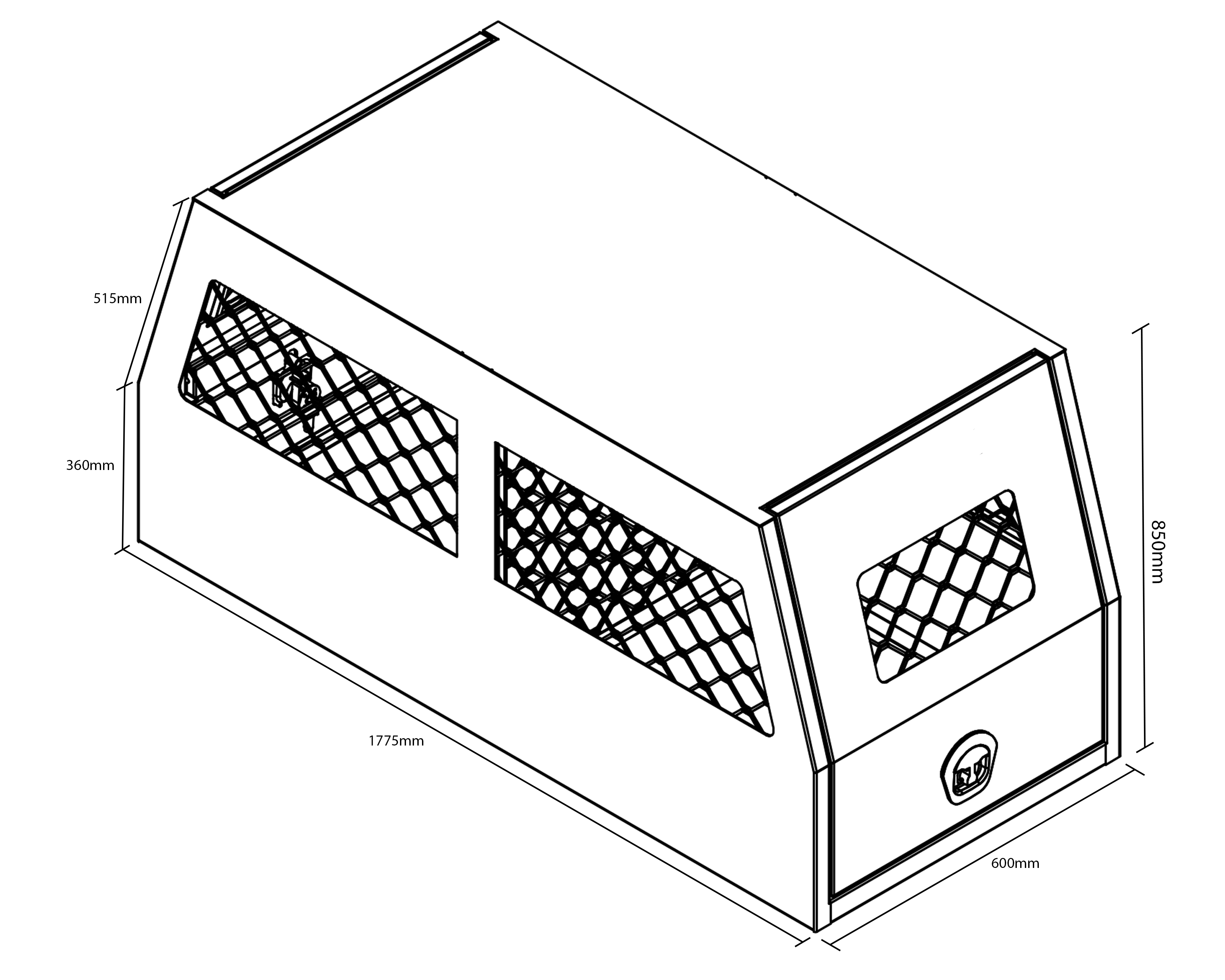 600mm Dog Box Black T C BOXES 600mm-dog-box-black-t-c-boxes