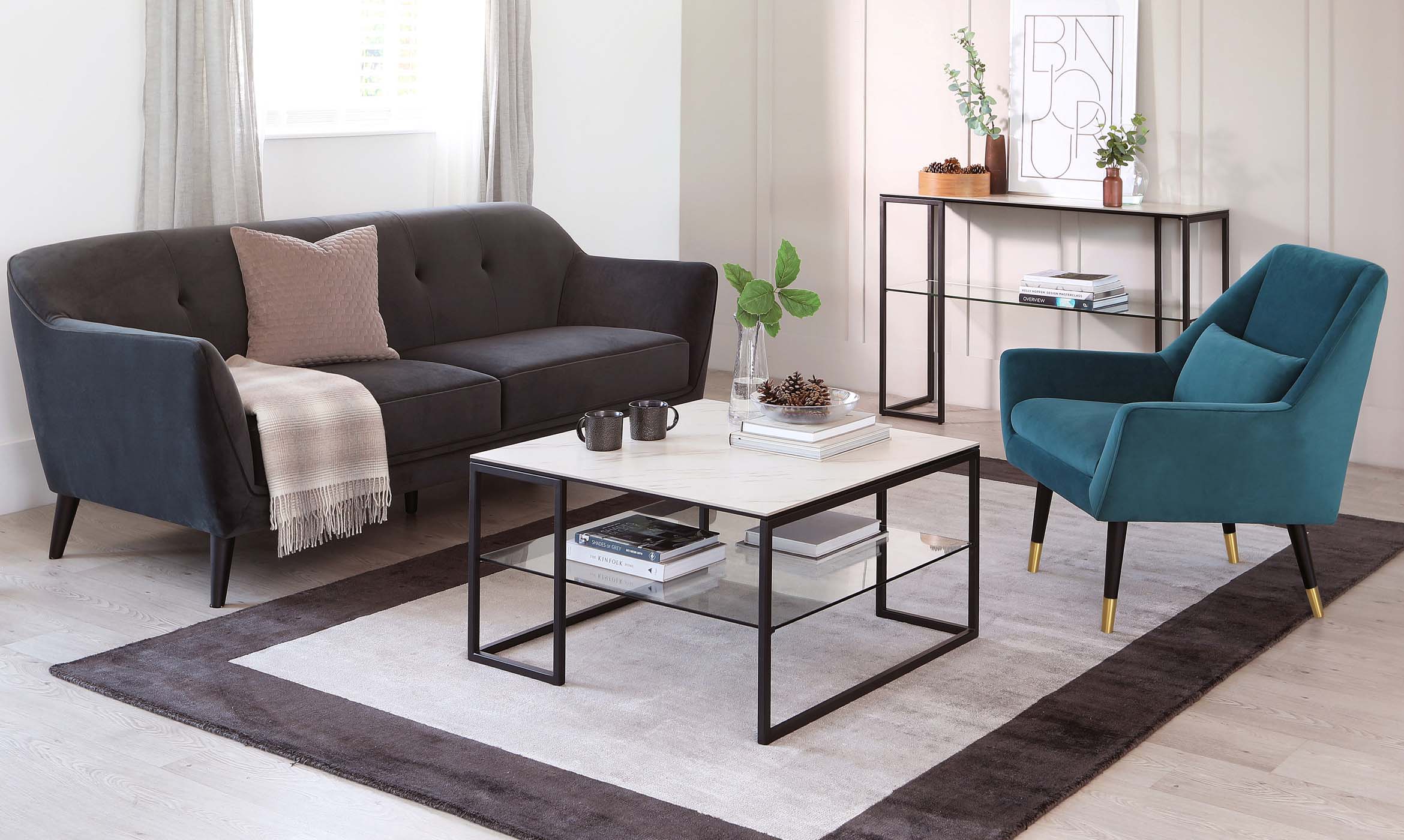 Georgia White Ceramic Marble Coffee Table | Danetti