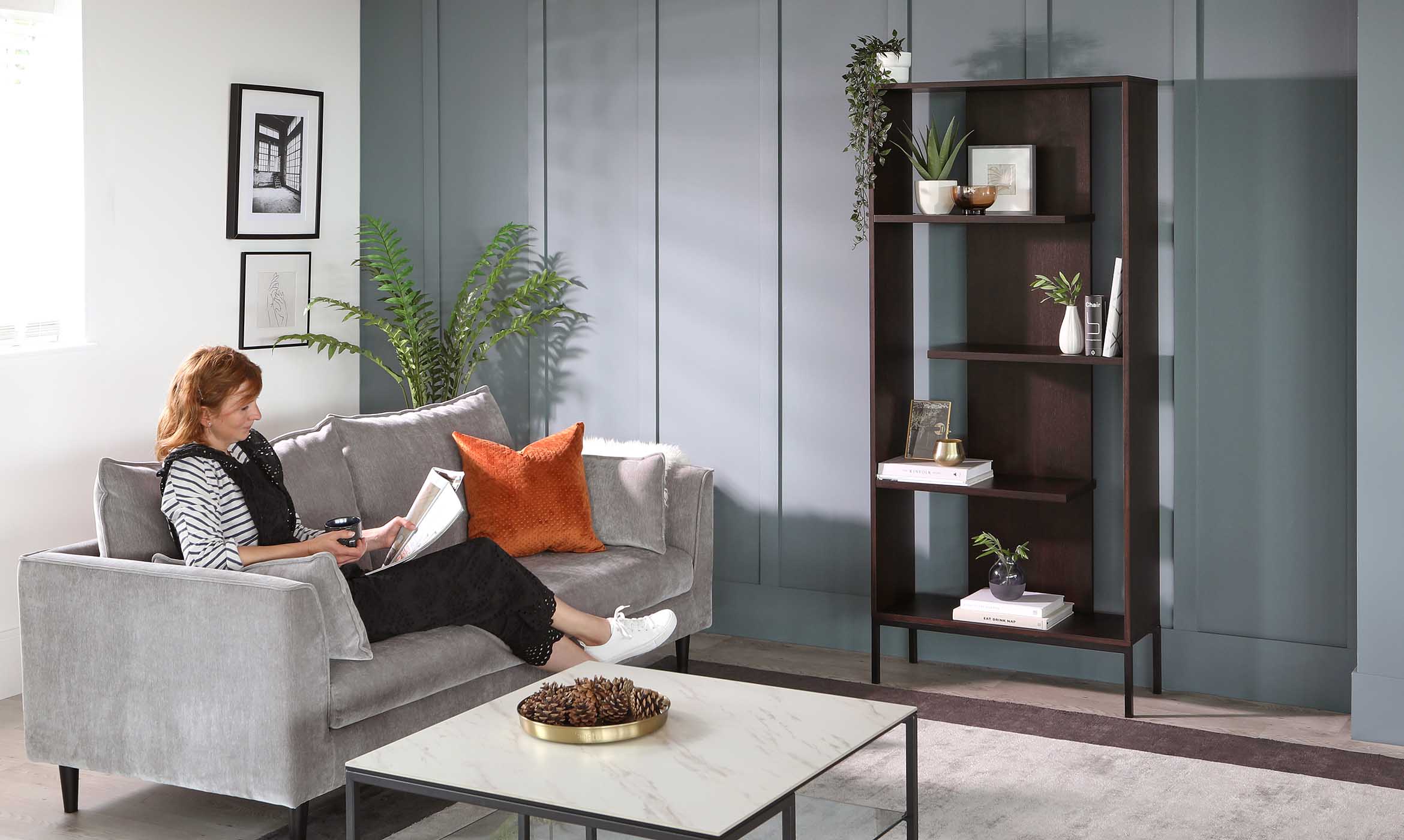 Reed Dark Walnut Tall Storage Unit With Black Legs | Danetti