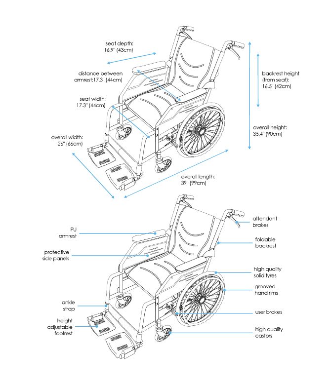 Bion iLight Wheelchair L100 | Lightweight | Singapore Wheelchair – Bion SG