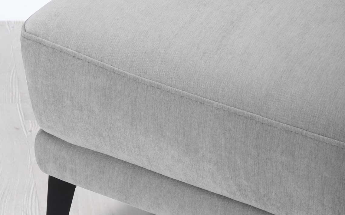 Brooks Light Grey Fabric Footstool by Danetti