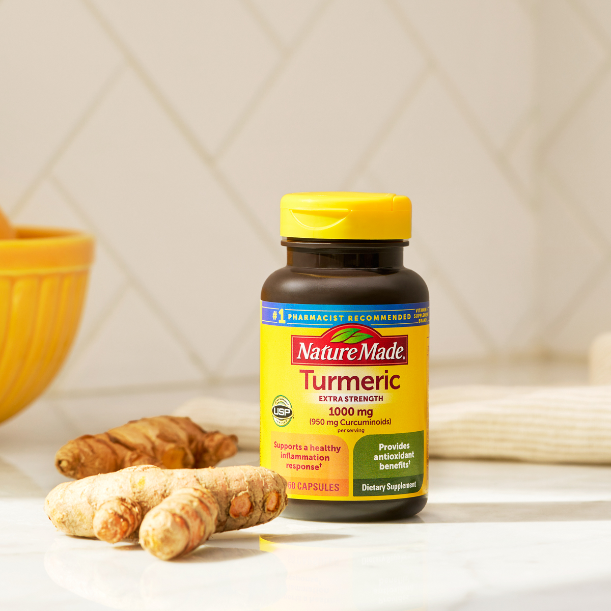 Turmeric Extra Strength 1000 mg (950 mg Curcuminoids) Per Serving Caps ...