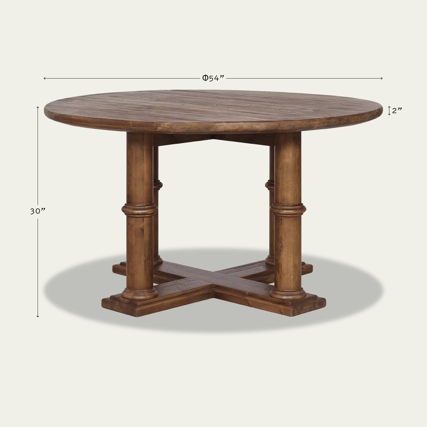 Pia Dining Table – Rustic Reclaimed Solid Pine – Sixpenny