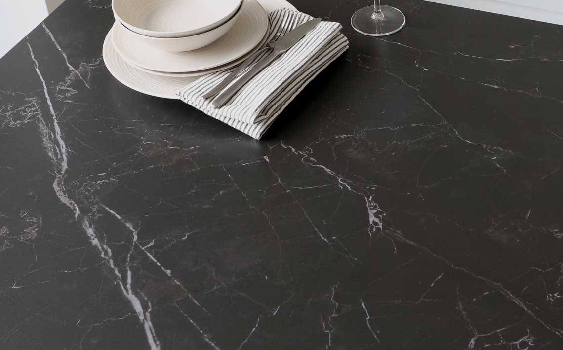 Mia 6-Seater Black Ceramic Dining Table by Danetti