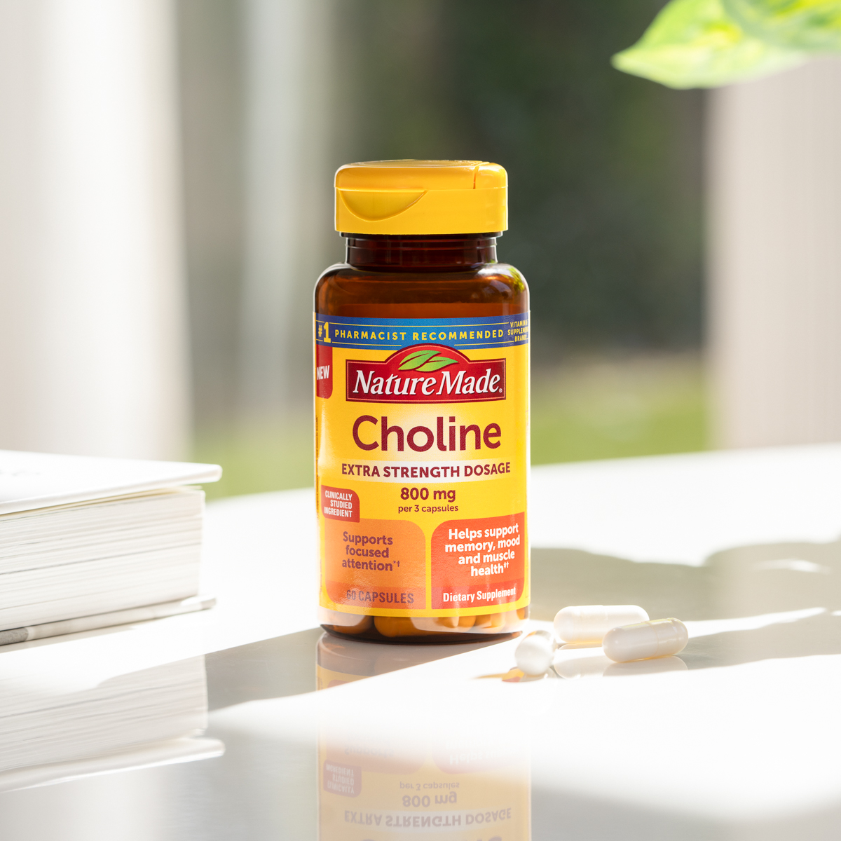 Choline Extra Strength Dosage 800 Mg Per 3 Capsules & Nature Made®