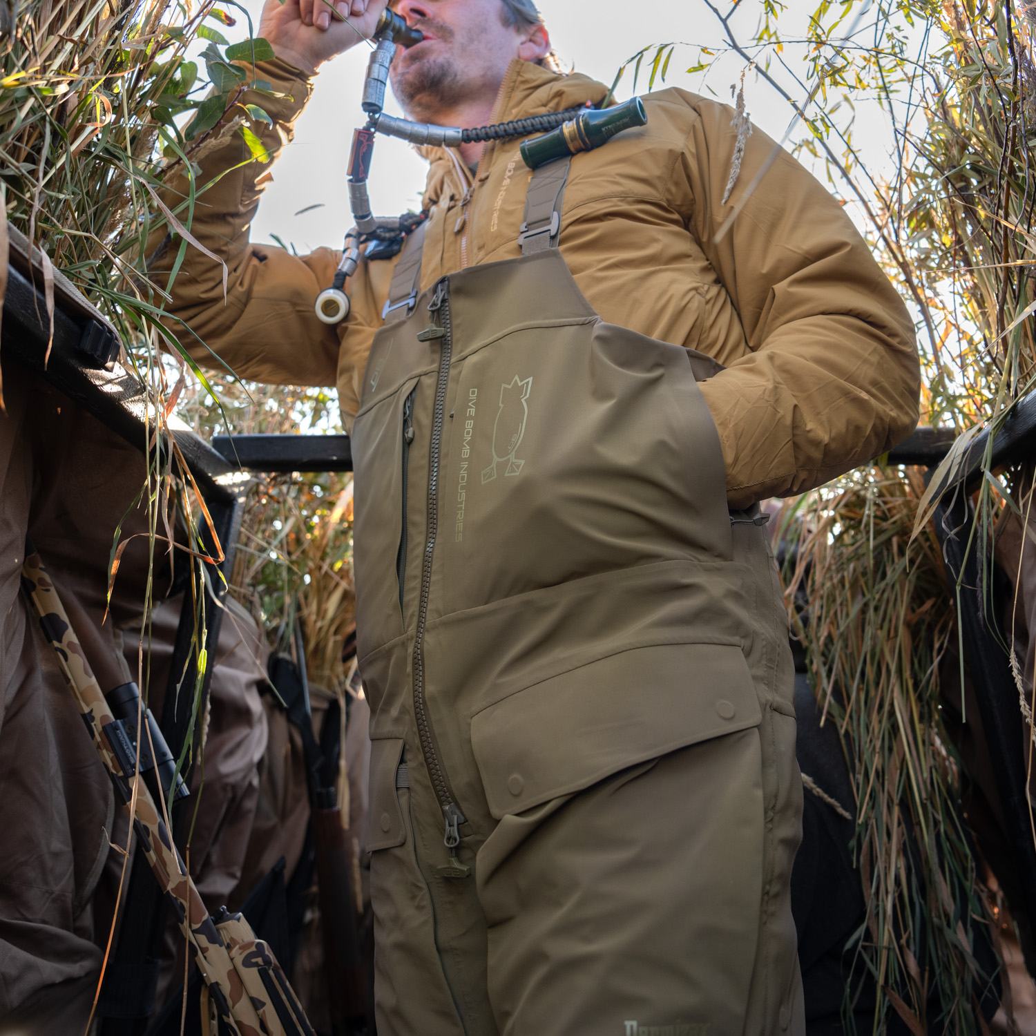 Duck Hunting Bibs | Insulated, Dry & Waterproof Protection – Dive Bomb ...