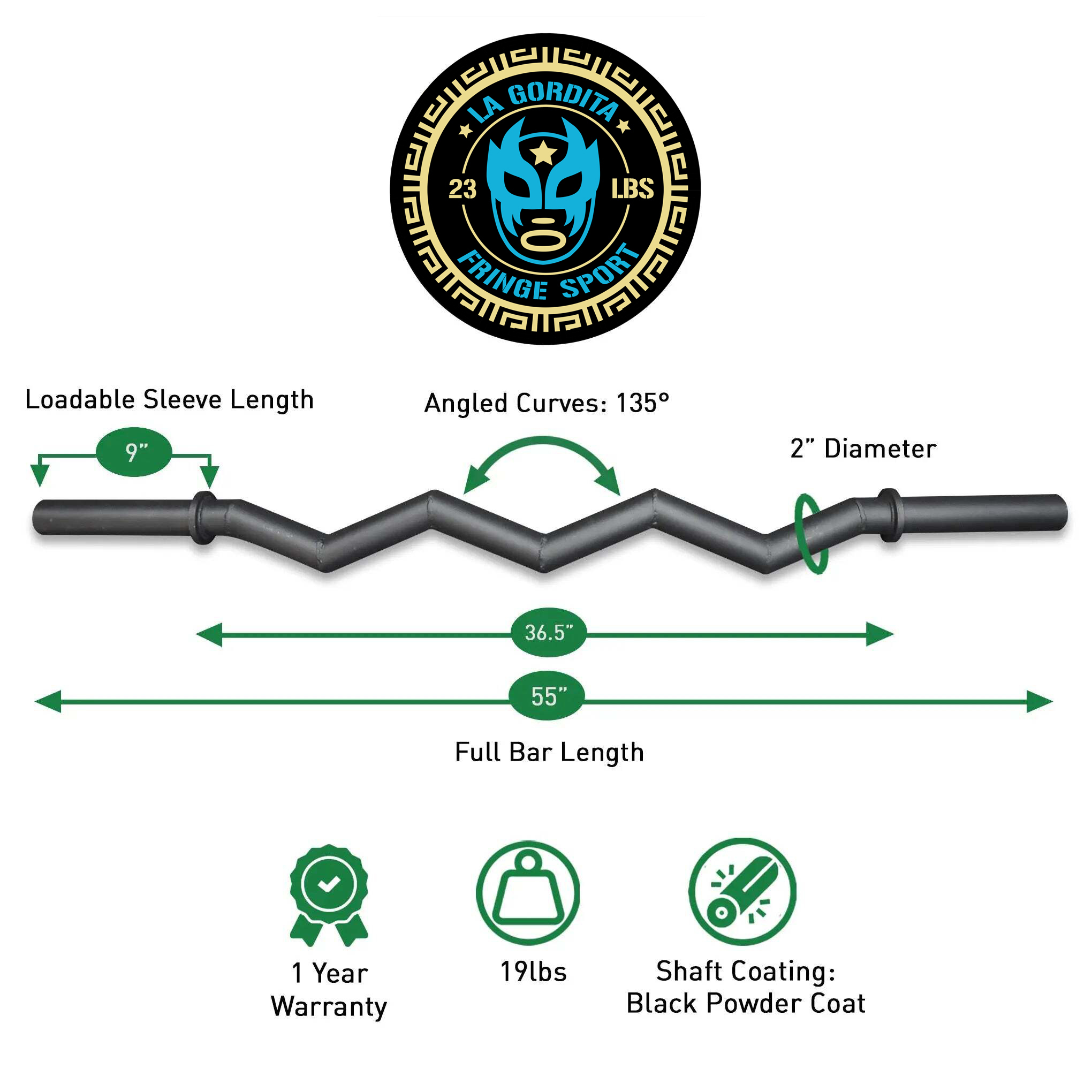 EZ Curl Axle Bar by Fringe Sport