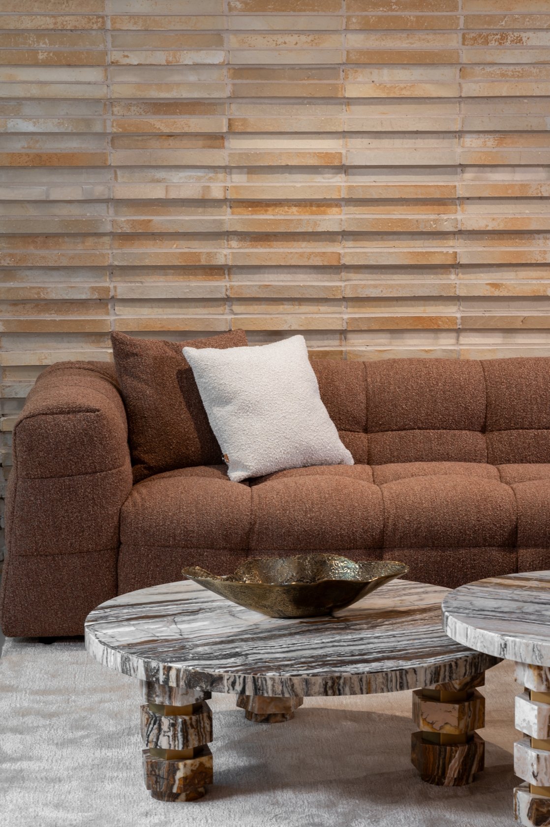 Tilly L Shape Sofa - Cinnamon Boucle - Floor Stock – Trit House