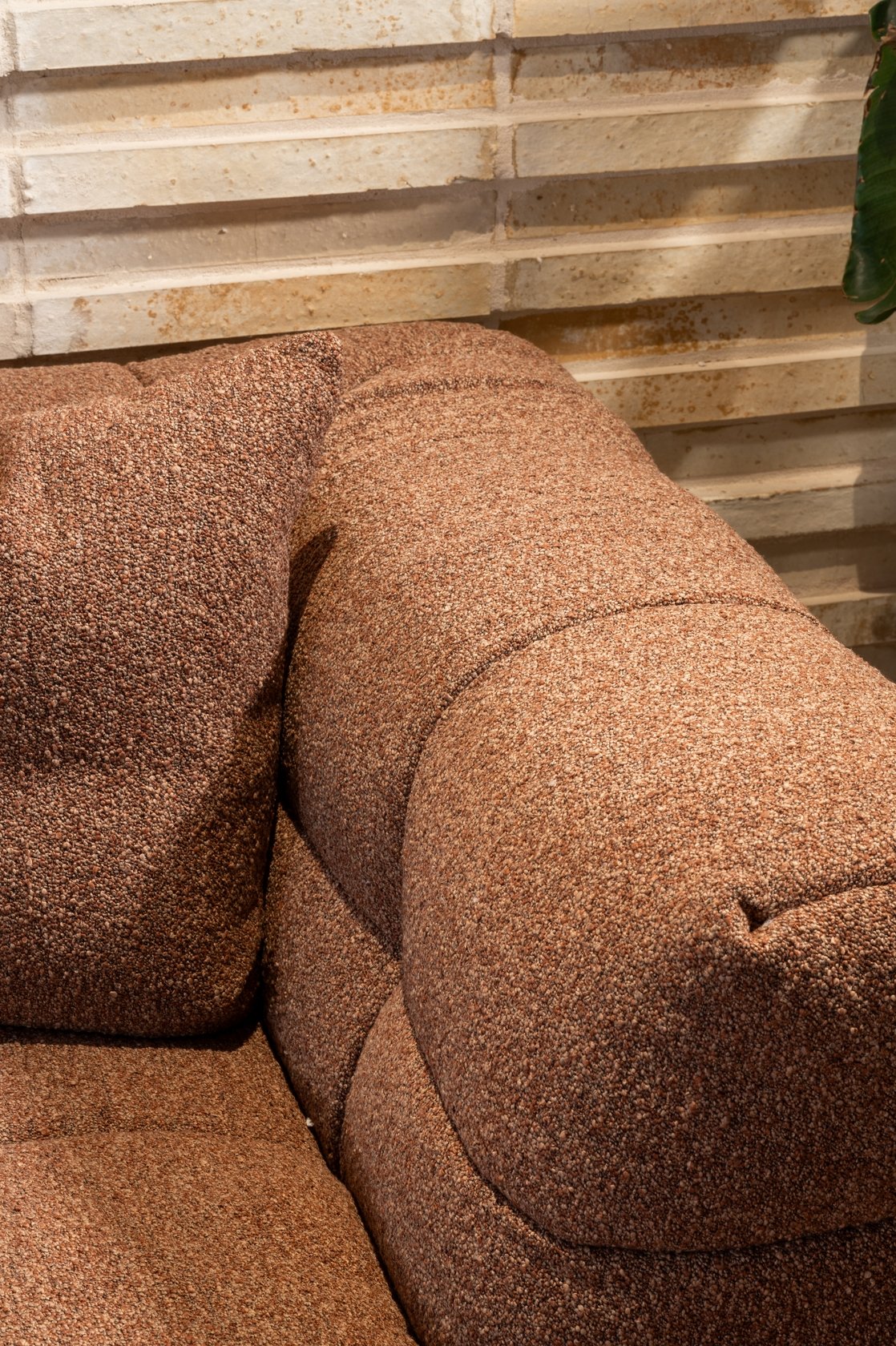 Tilly L Shape Sofa Cinnamon Boucle Floor Stock Trit House 8942