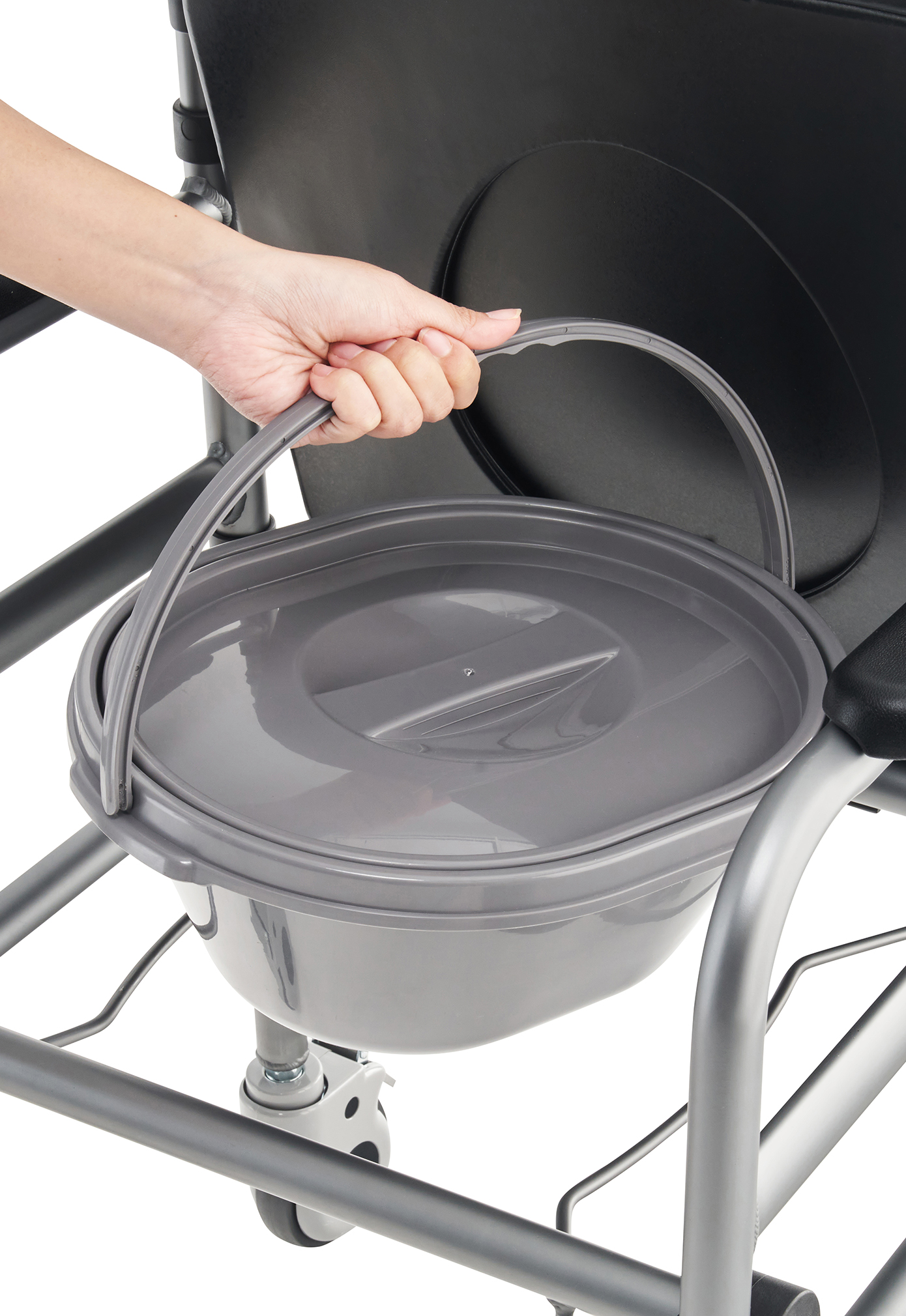 Bion Toilet Commode Chairs with Wheels | 4 Omni-Directional Wheels ...
