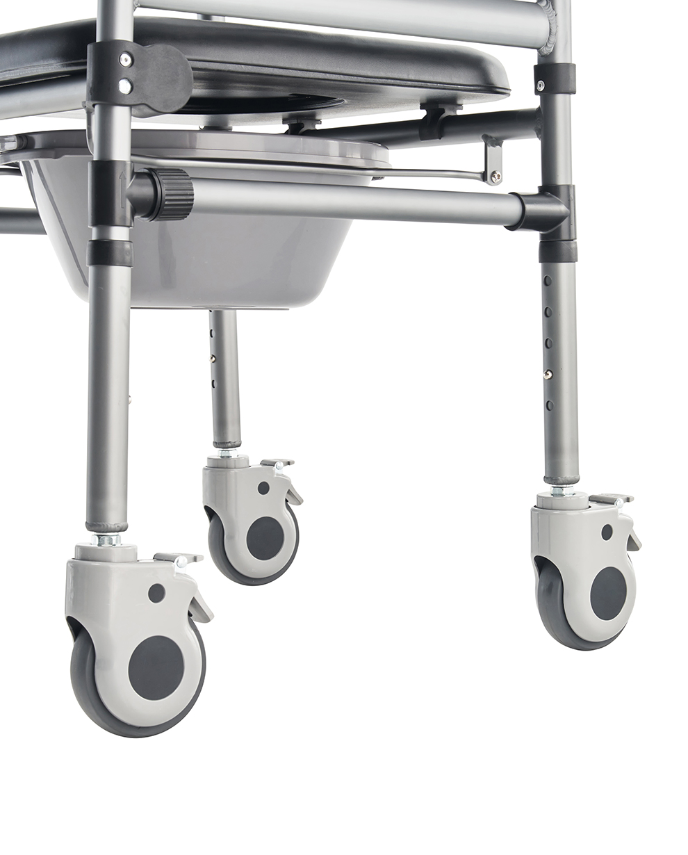 Bion Toilet Commode Chairs with Wheels | 4 Omni-Directional Wheels ...